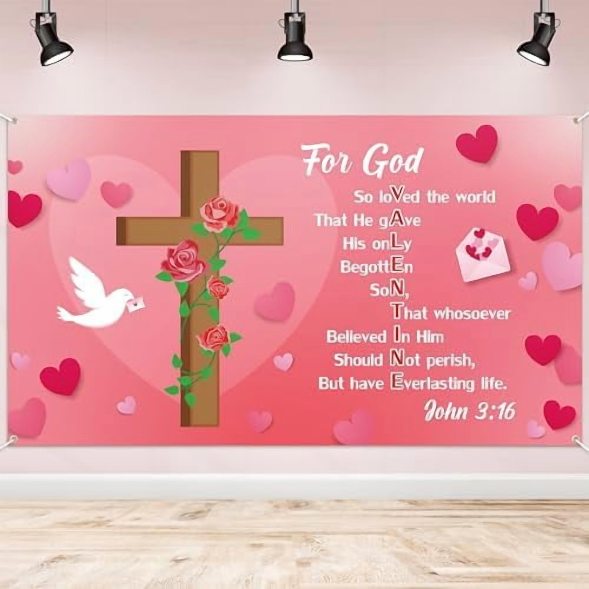 Xtralarge Valentine’s Day Christian Backdrop Banner Decorations, for ...