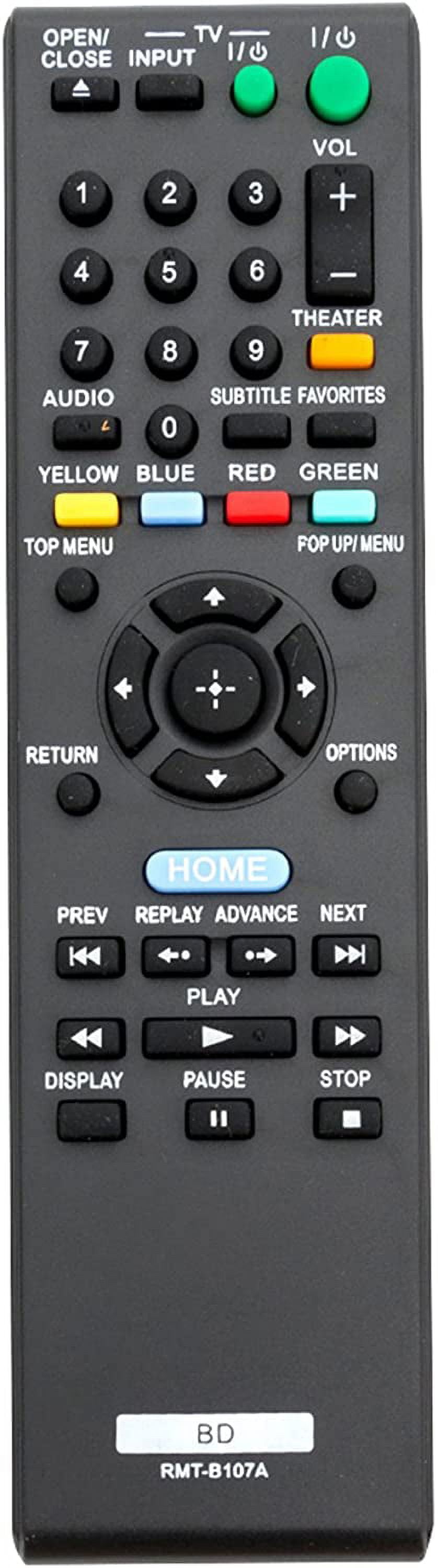 Xtrasaver Brand New Replacement Remote RMT-B107A for Sony BLU RAY DVD ...