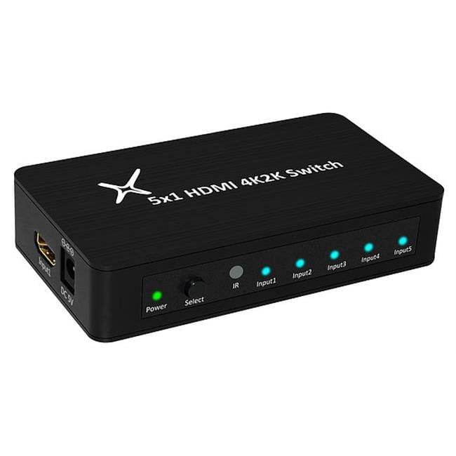 XtremPro HDMI Switch Ultra Slim 5 in 1 out Aluminum with IR Remote & AC ...