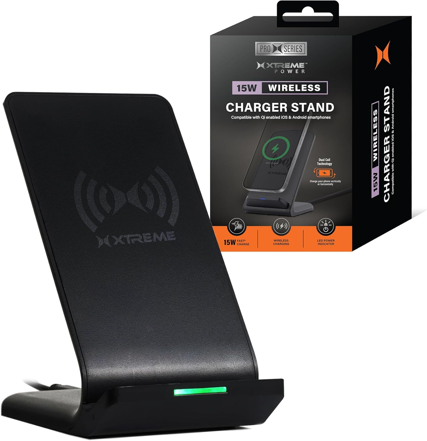 Xtreme 15W Wireless Phone Charging Stand, Charges in Portrait and ...