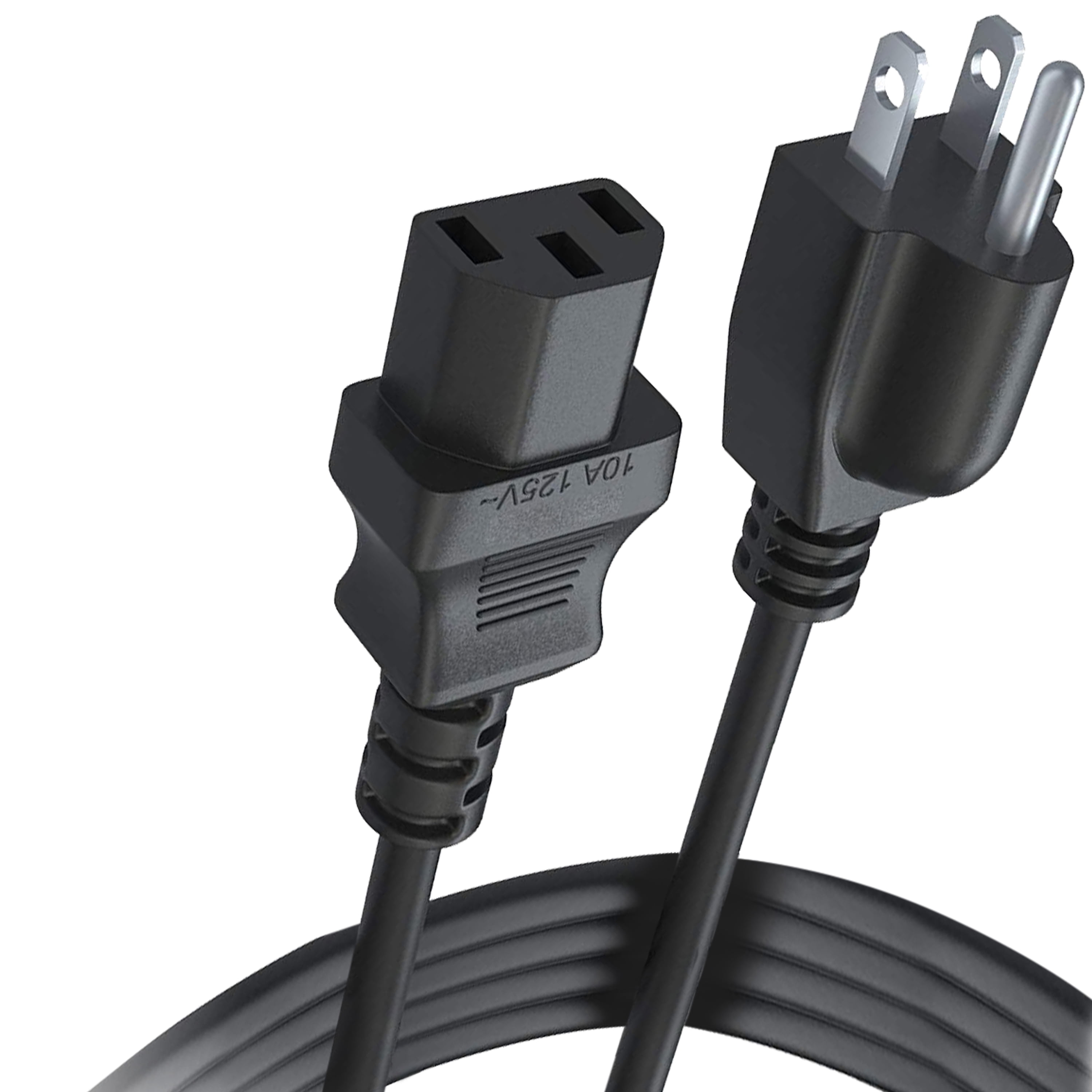 Xtreme 6 Foot Universal Power Cord for Computers, Printers, TVs ...