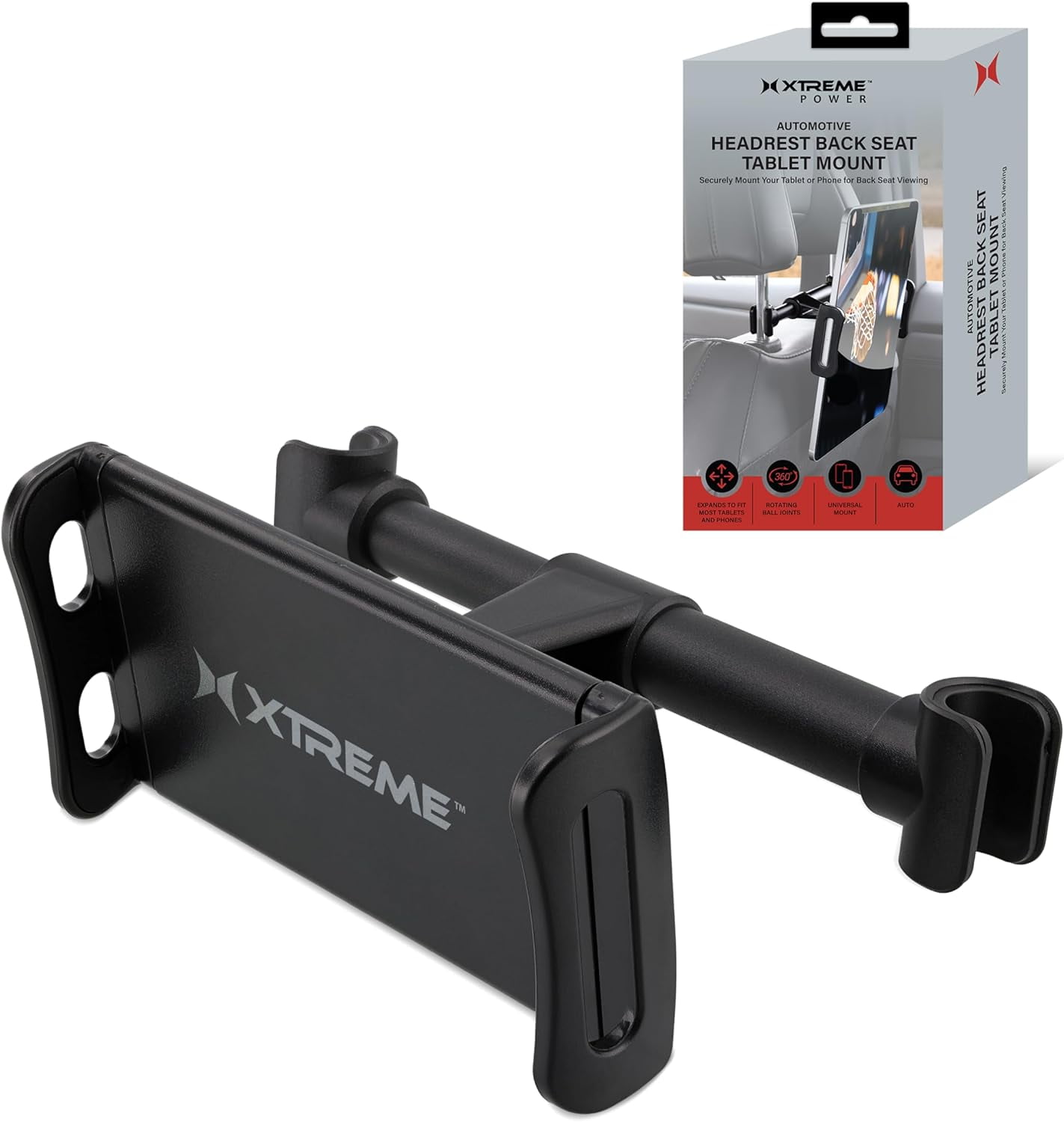 Xtreme Back Seat Tablet Mount for Cars, Car Headrest Tablet Holder for ...