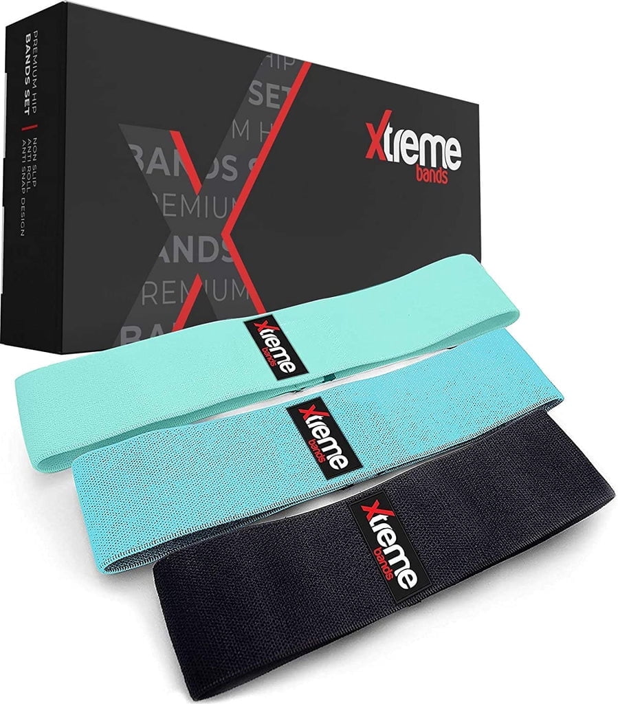 Xtreme Bands Fabric Resistance Bands Set, 3 Pack (Light, Medium, Heavy ...