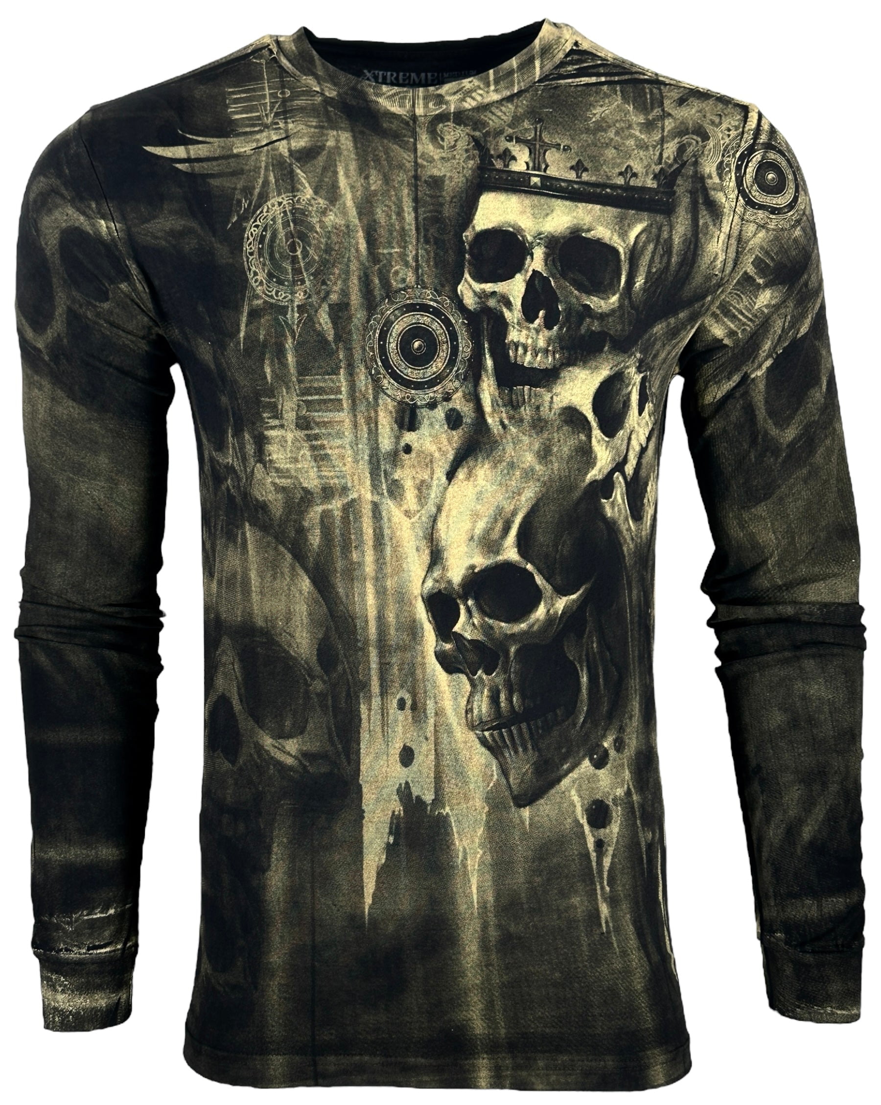 Xtreme Couture By Affliction Men's Long Sleeve T-shirt Death's Grin ...