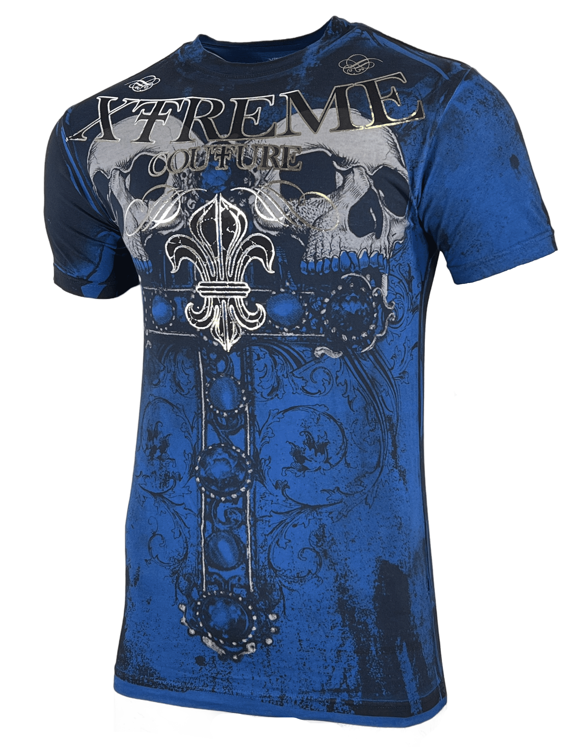 Xtreme Couture By Affliction Men's T-Shirt GRAVE MAKER Blue + - Walmart.com