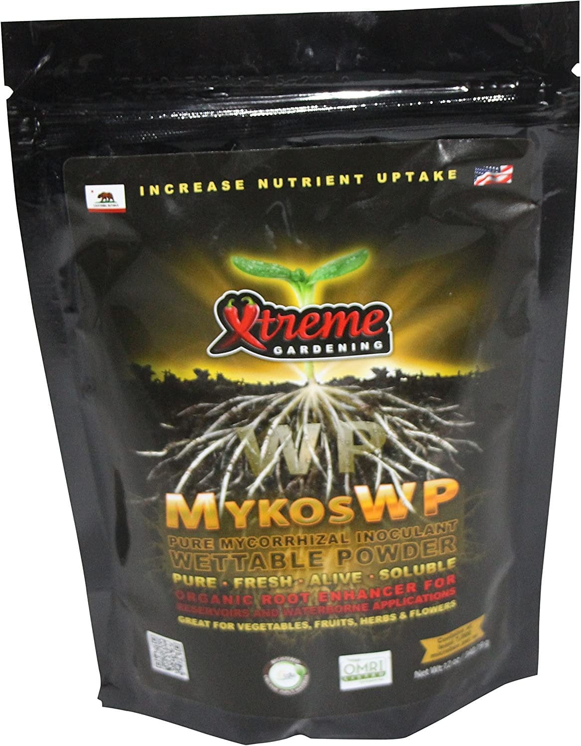 Xtreme Gardening Mykos WP Wettable Powder Hydroponic Root Enhancer, 12 ...