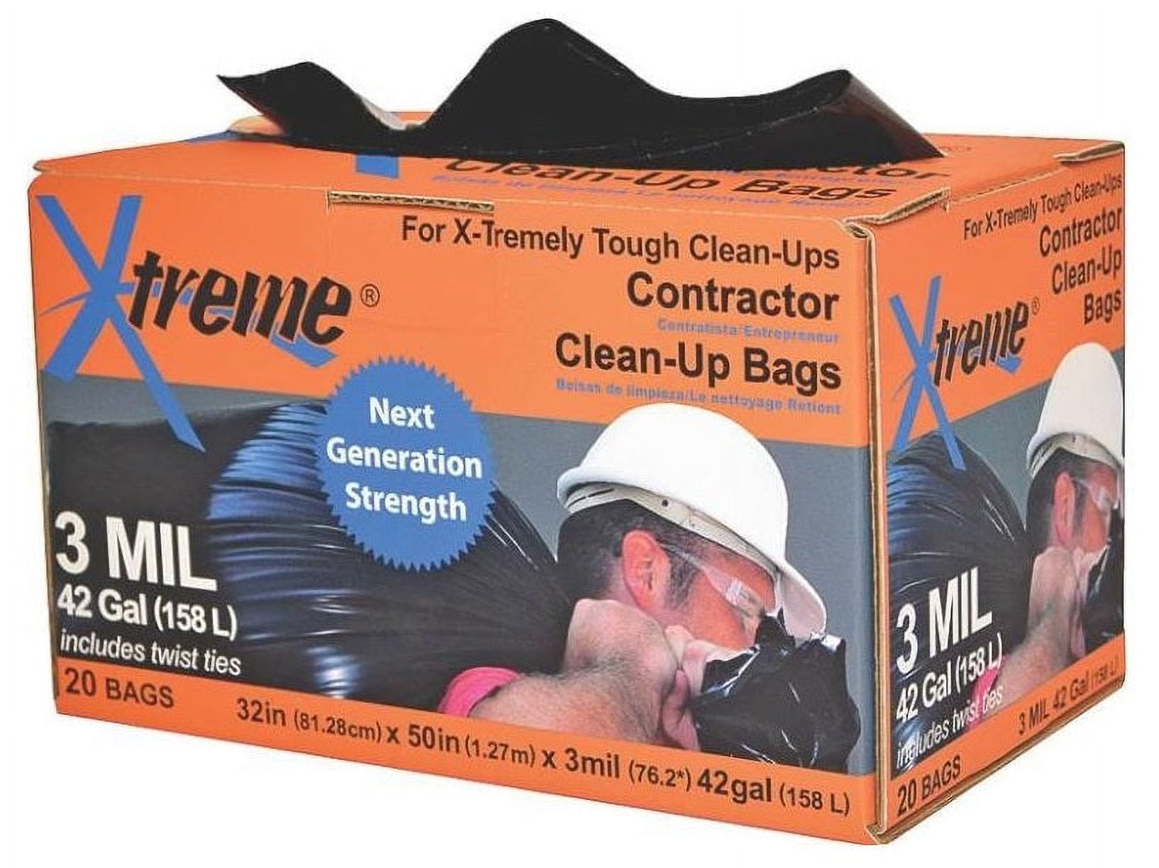 Xtreme INV-50-20CB-I Contractor Clean-Up Bag, 42 Gallon, Each - Walmart.com