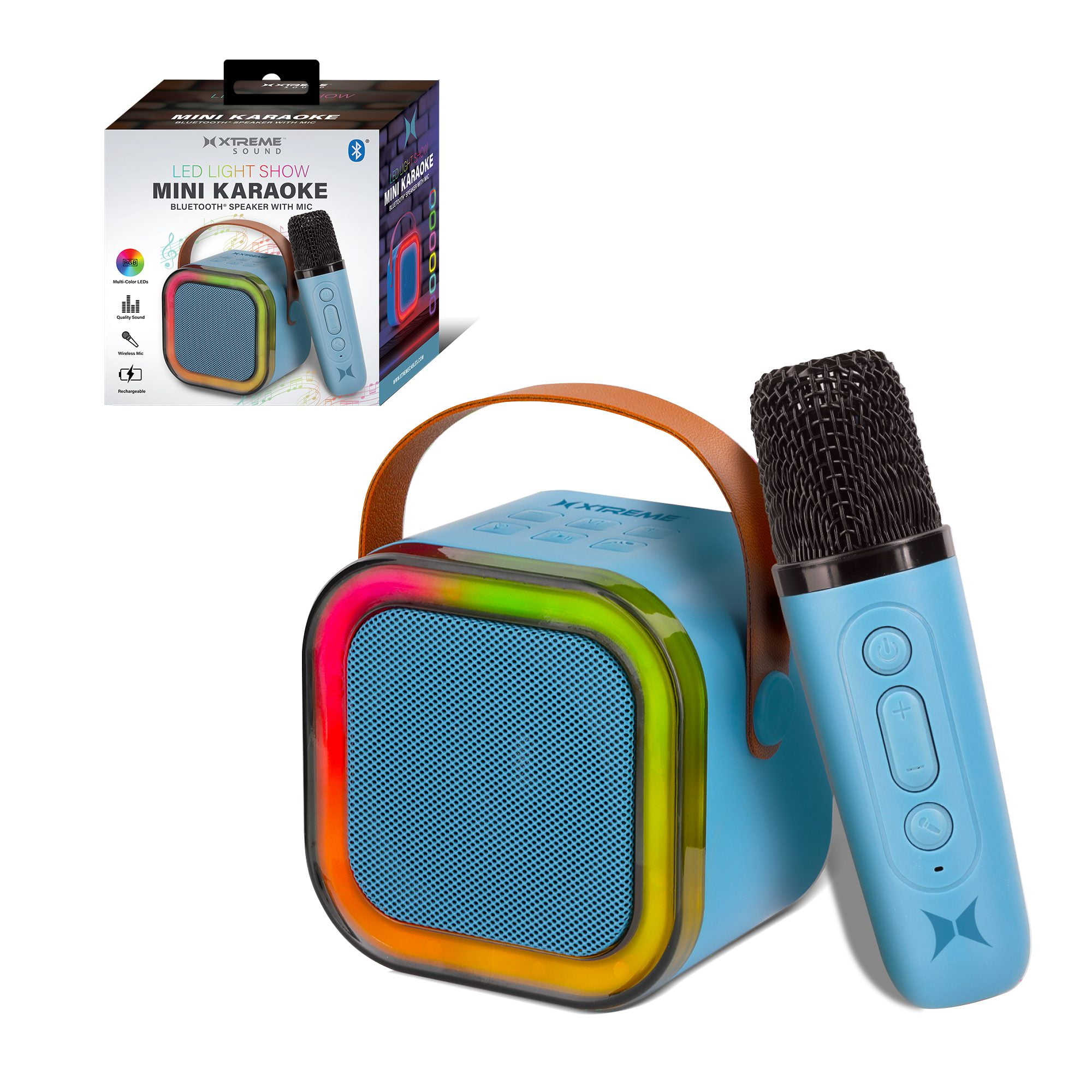Xtreme LED Mini Karaoke Bluetooth Speaker & Mic, Multiple Light Show ...