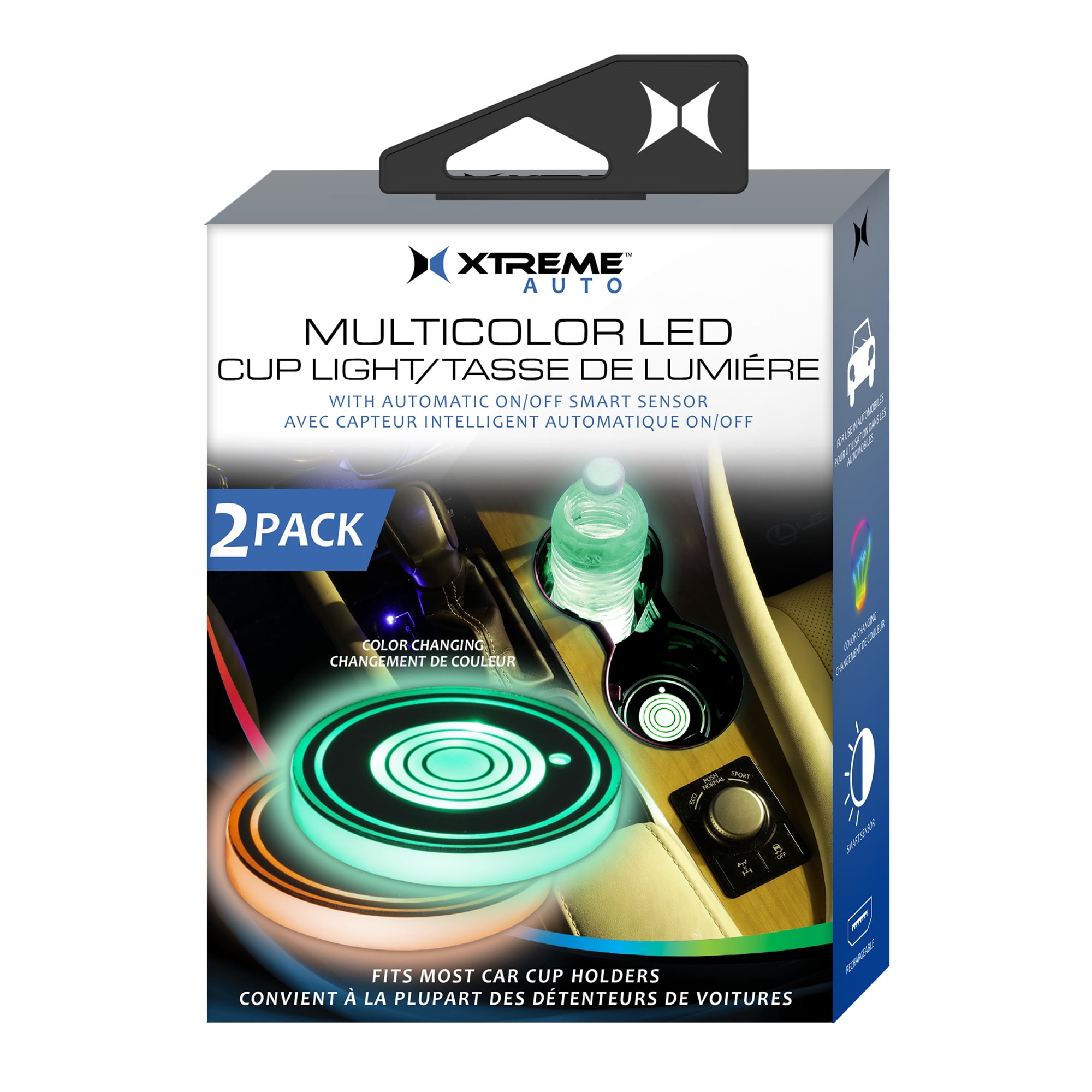 Xtreme Multi-Color LED Cup Holder Light, Color-Changing, Universal Car ...