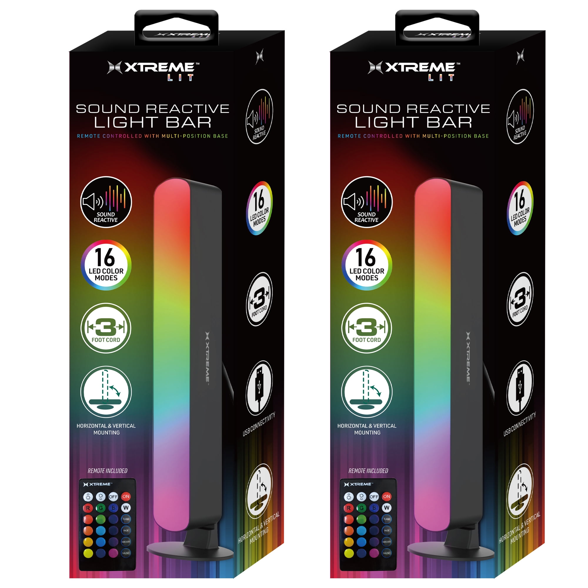 Xtreme Multicolor Horizontal/Vertical LED Light Bar, Works Anywhere ...