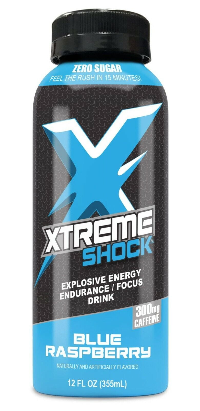 Xtreme Shock RTD Pre-Workout Energy Drink, Blue Raspberry, Sugar Free ...