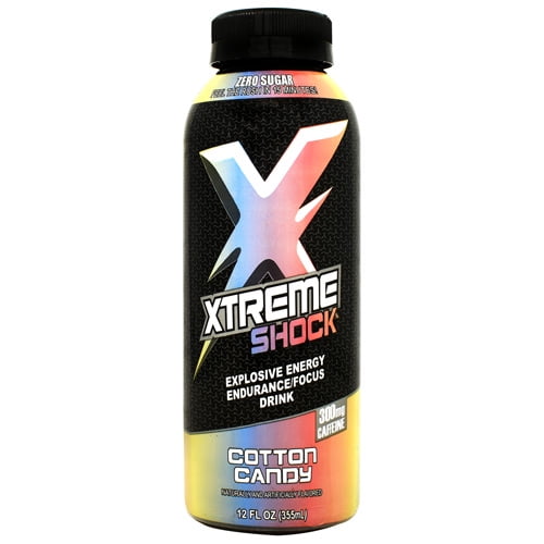 Xtreme Shock RTD Pre-Workout Energy Drink, Cotton Candy, Sugar Free 12 ...