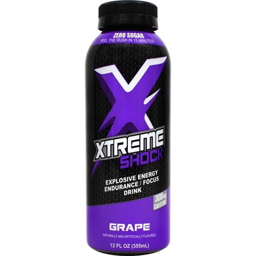 Xtreme Shock RTD Pre-Workout Energy Drink, Grape, Sugar Free 12 fl oz ...