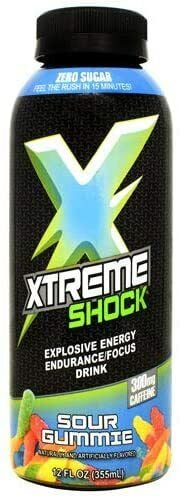 Xtreme Shock RTD Pre-Workout Energy Drink, Sour Gummie, Sugar Free 12 ...