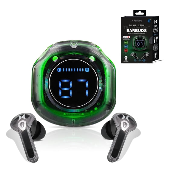 Xtreme Sound True Wireless Stereo Transparent Earbuds with LED Display ...