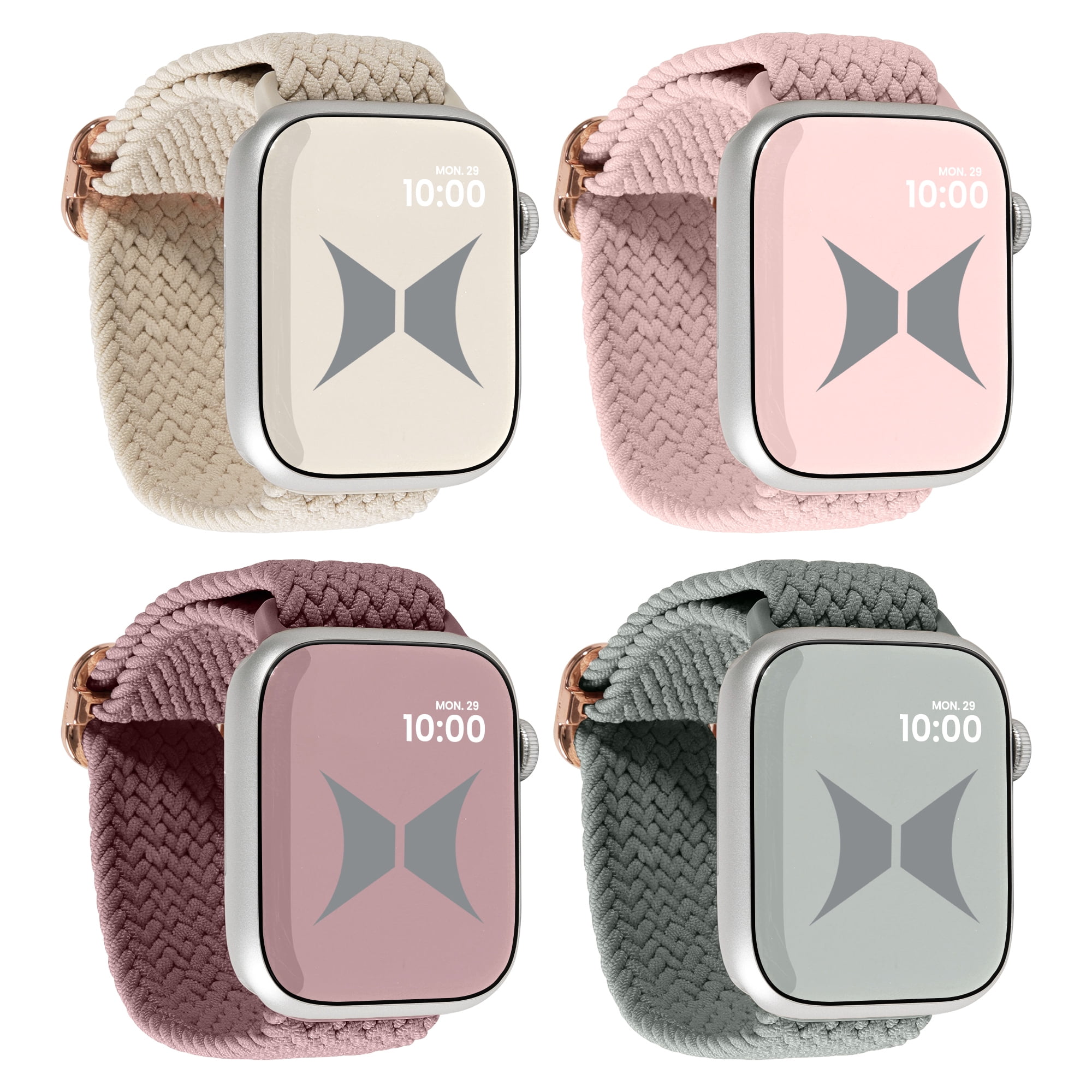 Xtreme Nylon Braided Elastic Apple Watch Bands, 4 Pack, Adjustable, 42 ...