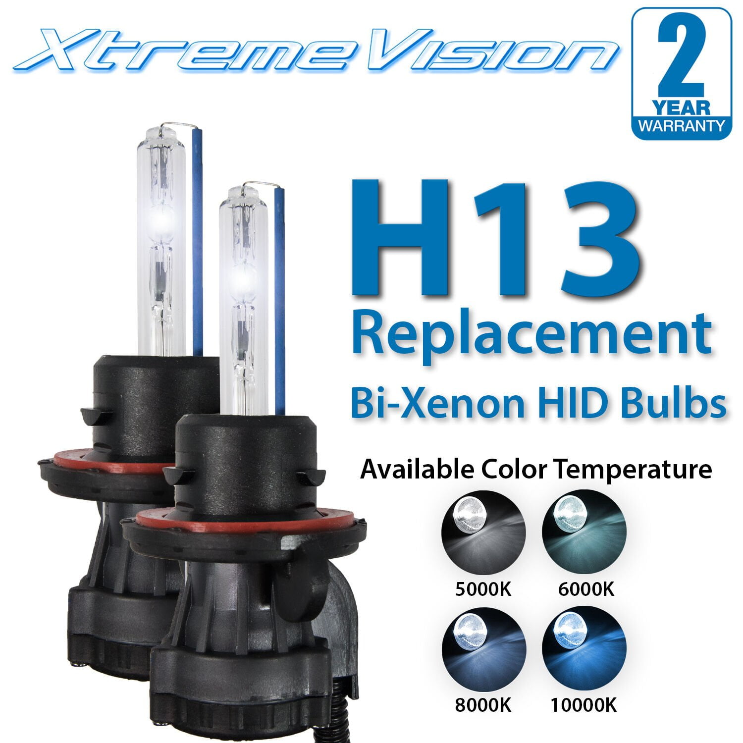 XtremeVision H13/9008 Bi-Xenon Hi/Lo HID Bulbs - 4300K 5000K 6000K ...