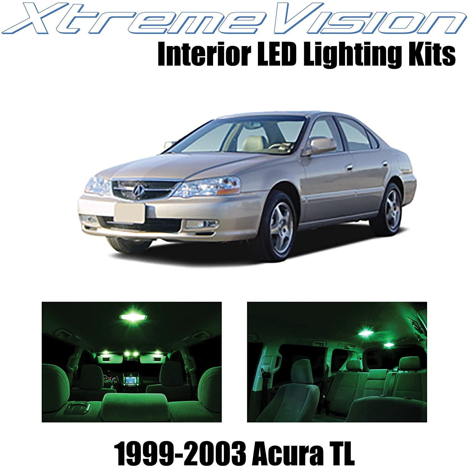 XtremeVision Interior LED for Acura TL 1999-2003 10 pcs Green Interior ...