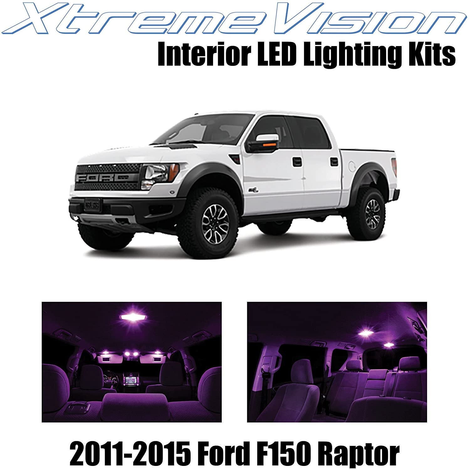 XtremeVision Interior LED for Ford F150 Raptor 8 pcs Pink Interior LED ...