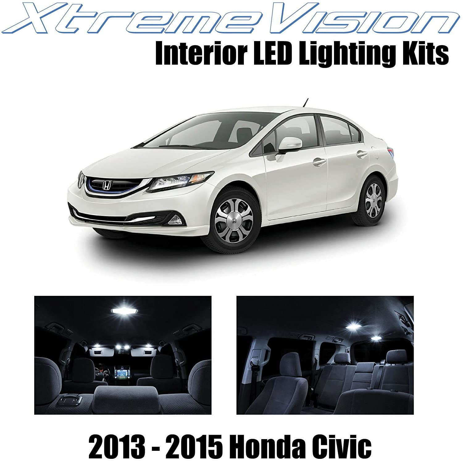 XtremeVision Interior LED for Honda Civic 2013-2015 8 pcs Pure White ...
