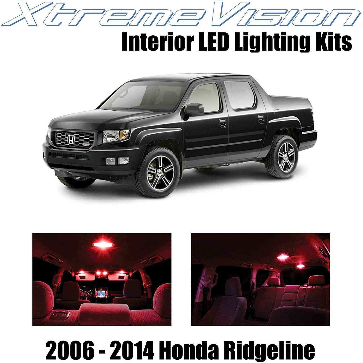 XtremeVision Interior LED for Honda Ridgeline 2006-2014 18 pcs Red ...