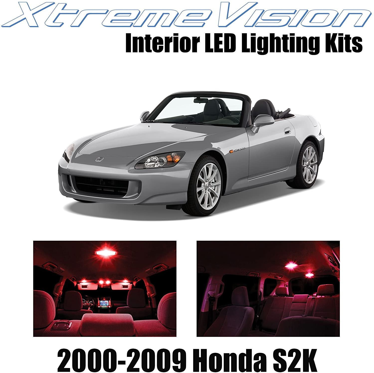 XtremeVision Interior LED for Honda S2000 S2K 2000-2009 4 pcs Red ...