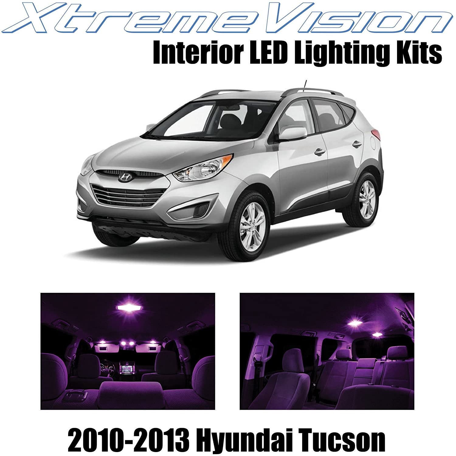 XtremeVision Interior LED for Hyundai Tucson 2010-2013 7 pcs Pink ...