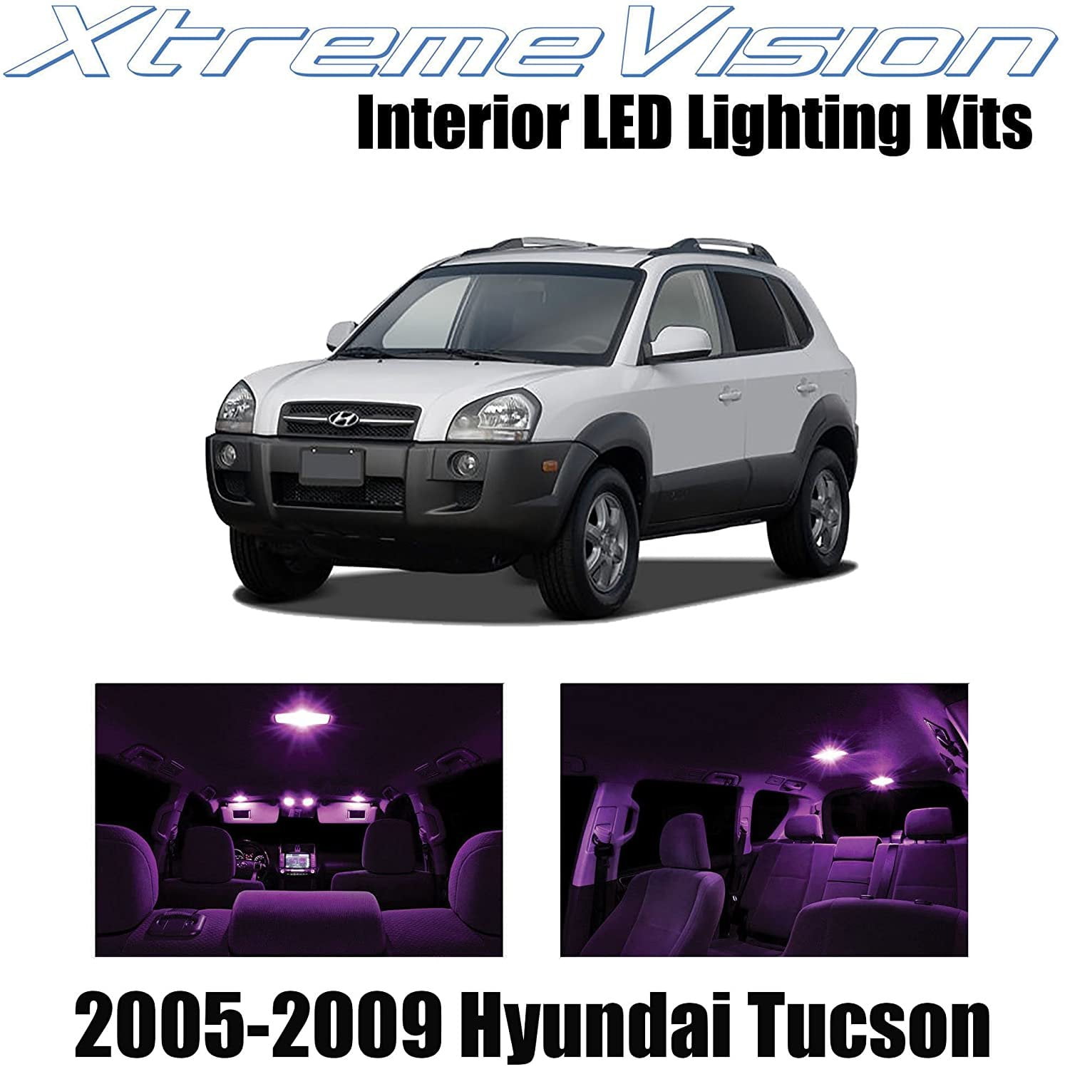 XtremeVision Interior LED for Hyundai Tuscon 2005-2009 6 pcs Pink ...