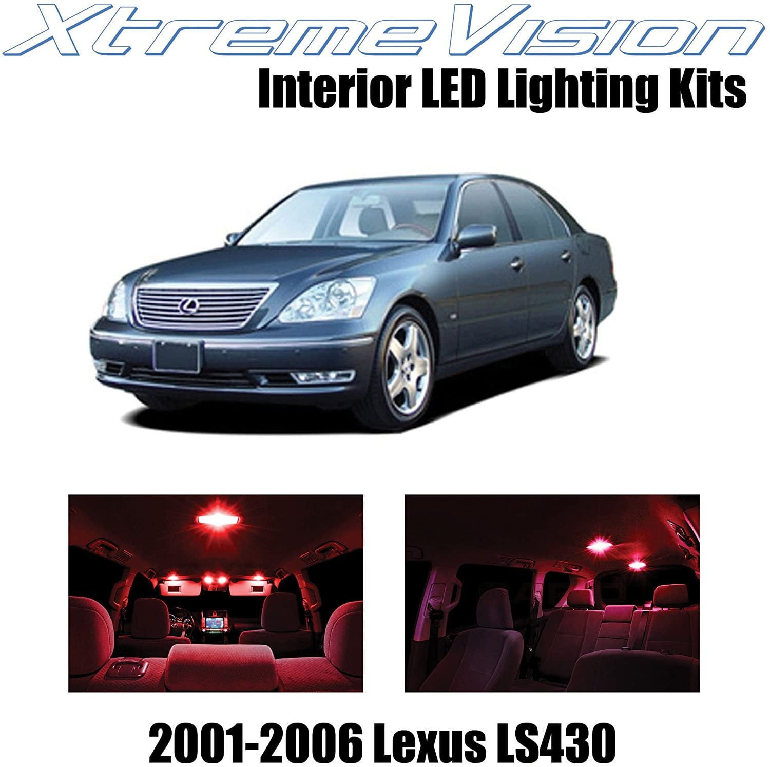 XtremeVision Interior LED for Lexus LS430 2001-2006 9 pcs Red Interior ...