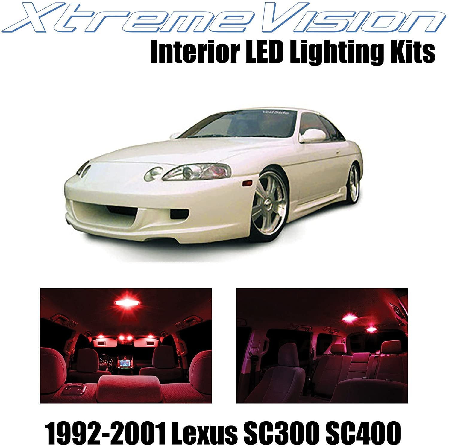 XtremeVision Interior LED for Lexus SC300 SC400 1992-2001 5 pcs Red ...