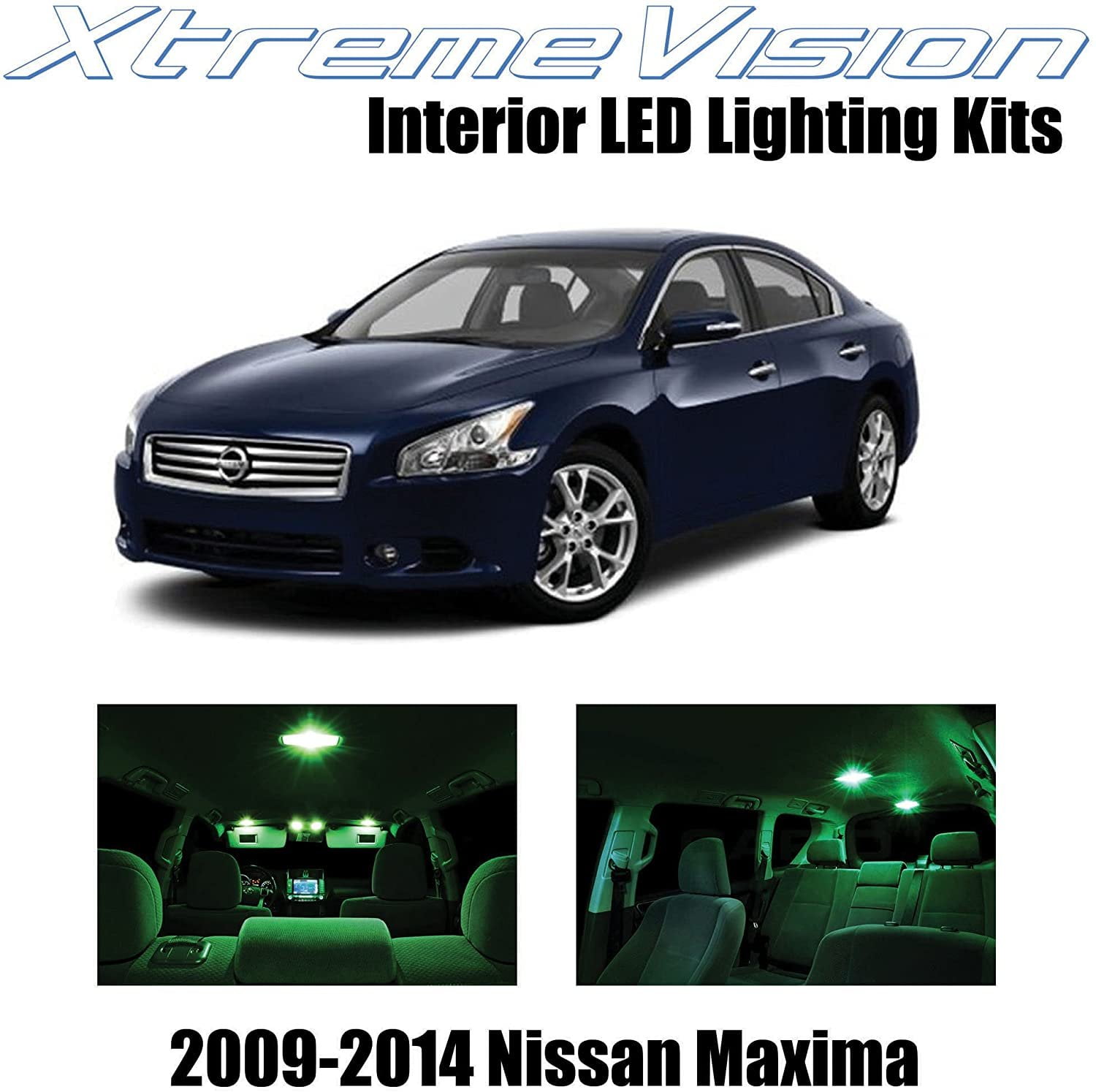 XtremeVision Interior LED for Nissan Maxima 2009-2014 14 pcs Green ...