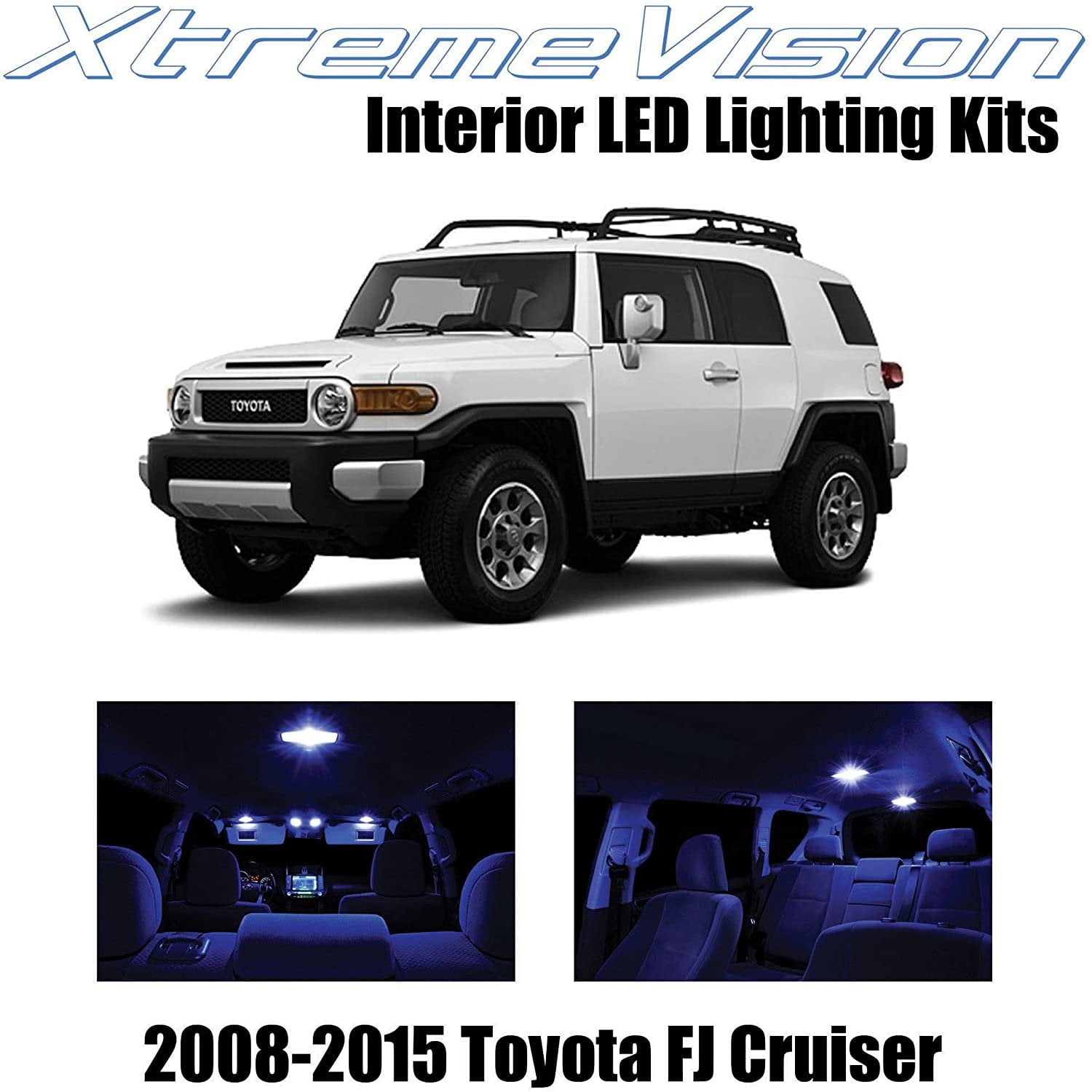 XtremeVision Interior LED for Toyota FJ Cruiser 2008-2015 4 pcs Blue ...