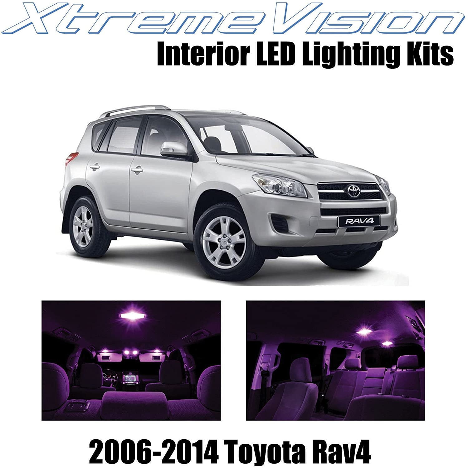 XtremeVision Interior LED for Toyota RAV4 2006-2014 6 pcs Pink Interior ...