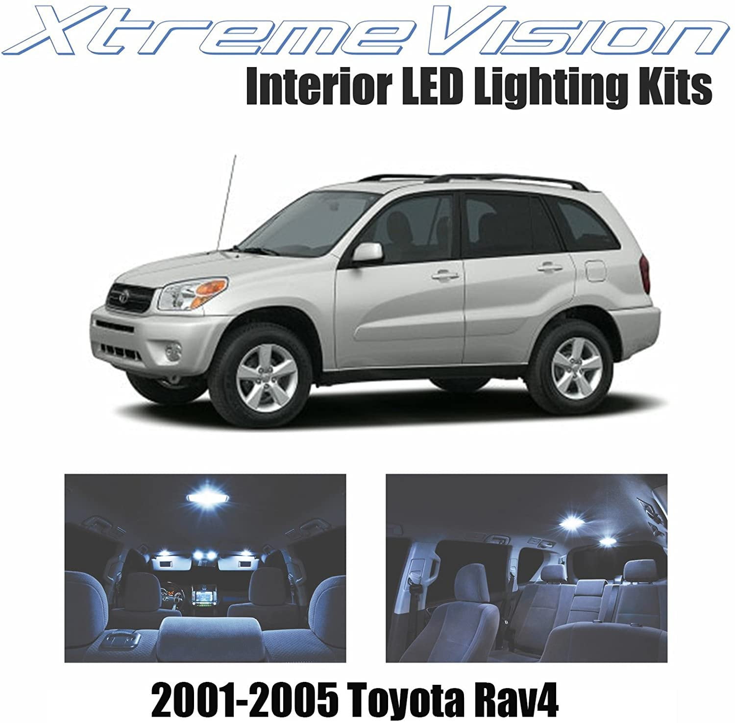 XtremeVision Interior LED for Toyota RAv4 2001-2005 4 Pieces Cool White ...