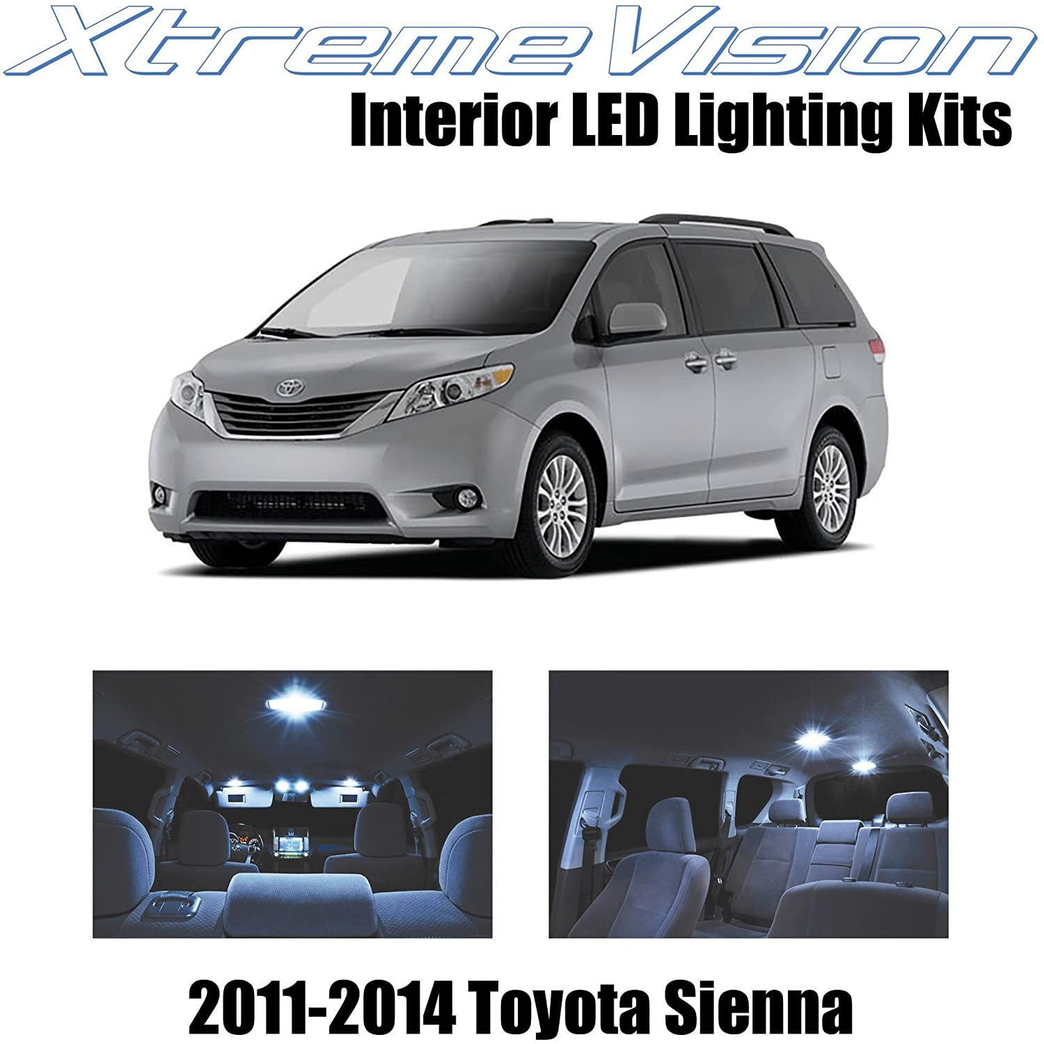 XtremeVision Interior LED for Toyota Sienna 2011-2014 13 pcs Cool White ...
