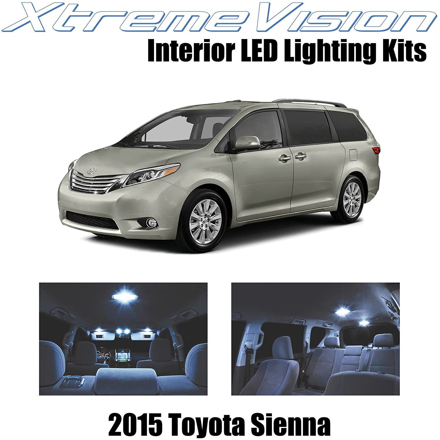 XtremeVision Interior LED for Toyota Sienna 2015+ 13 pcs Cool White ...