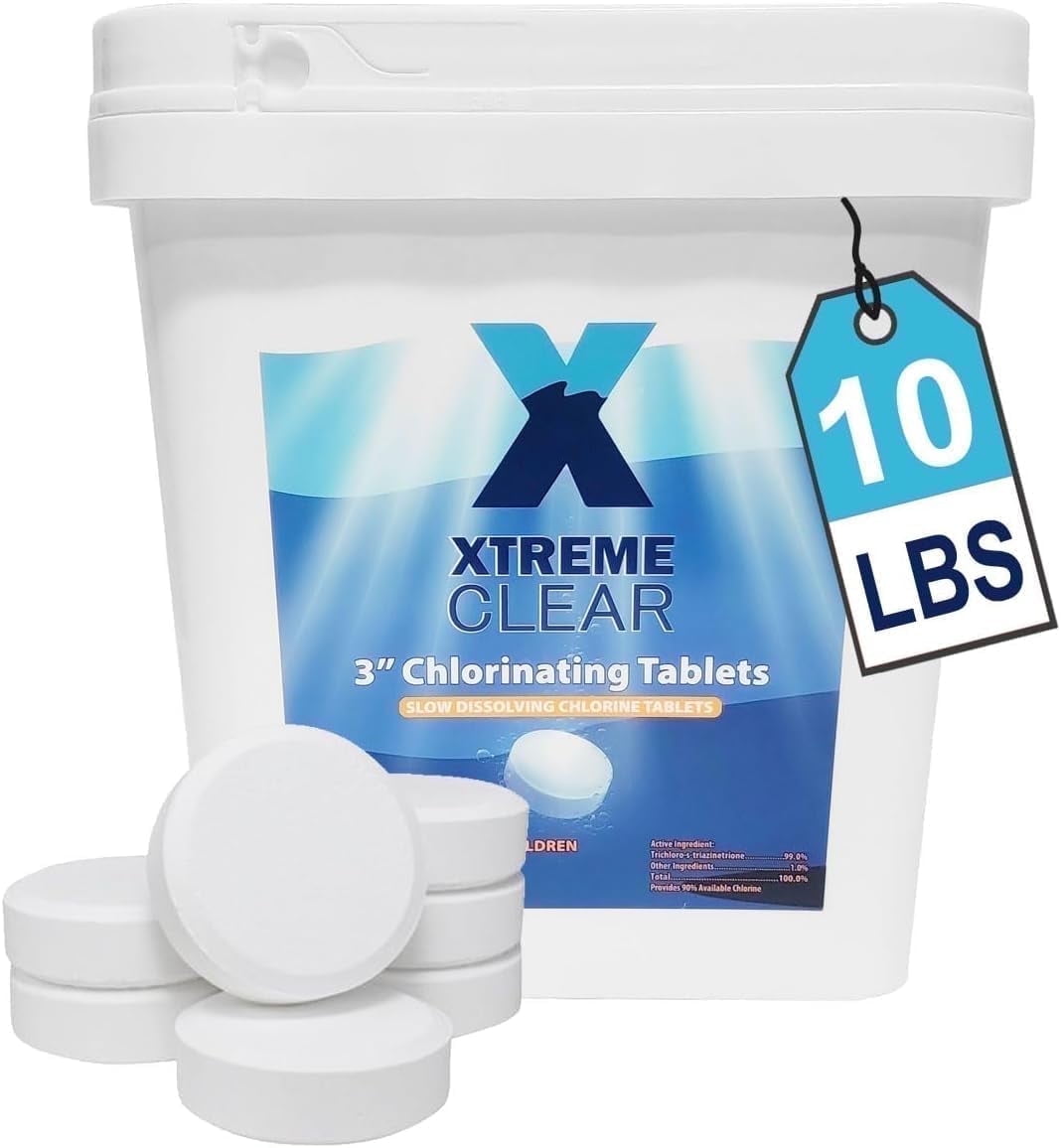 "Xtremeclear Stabilized 3"" Chlorine Tablets Bulk Tab Float - 10 Pounds ...