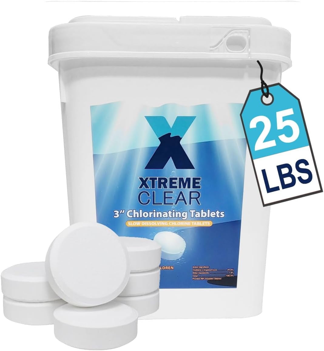 Xtremeclear 3" Stabilized Chlorine Tablets for Swimming Pool, Hot Tubs ...