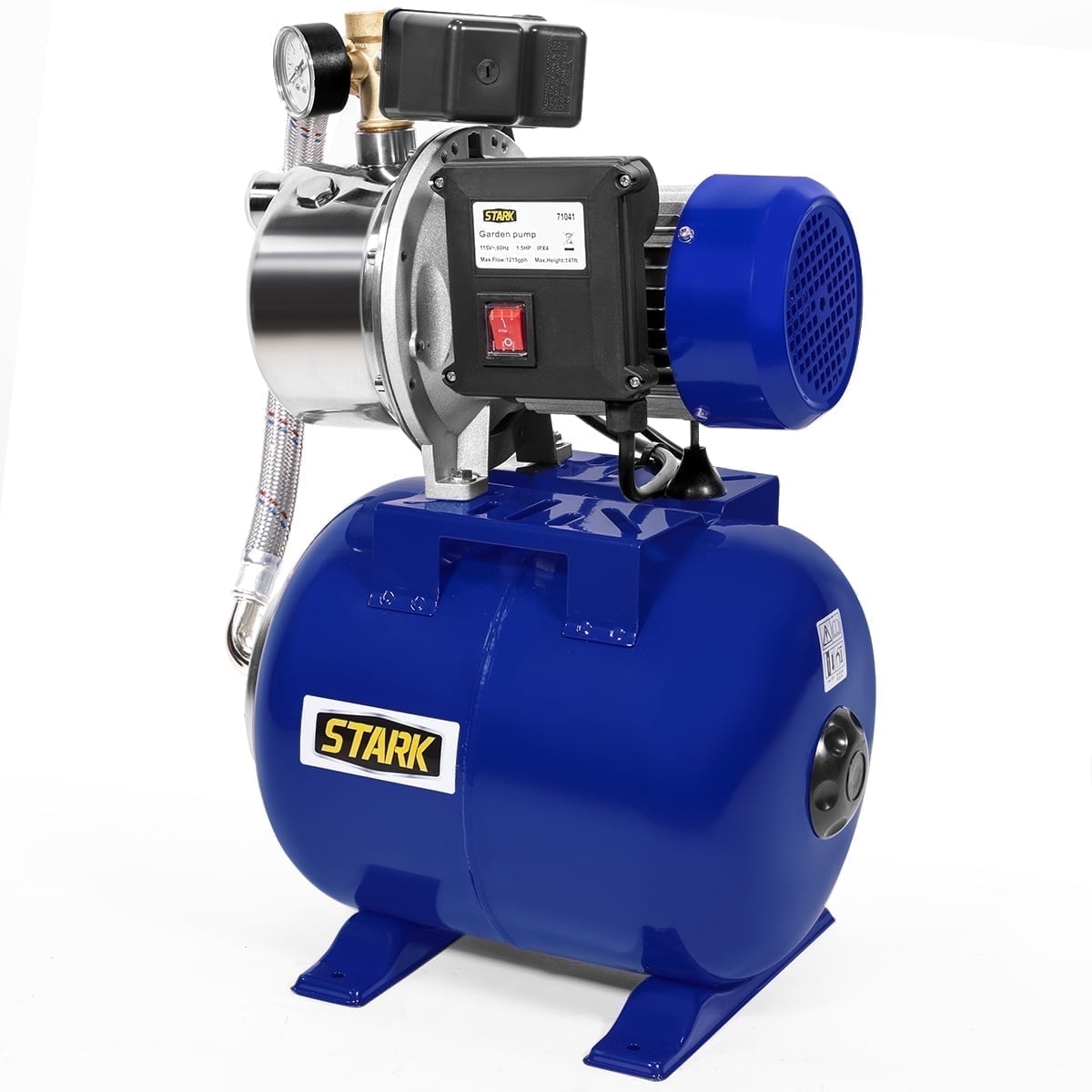 XtremepowerUS 1.5HP Shallow Well Pump With Stainless Steel Pressure ...