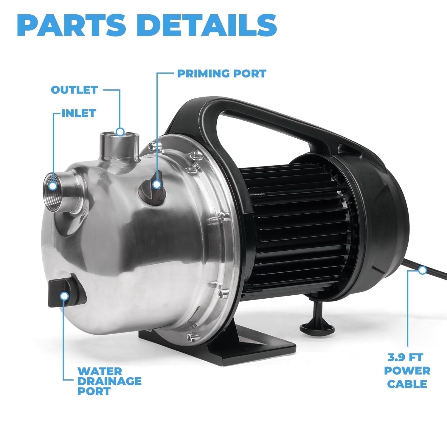 XtremepowerUS 1.6HP Portable Water Transfer Pump 1268GPH 115v - Walmart.com