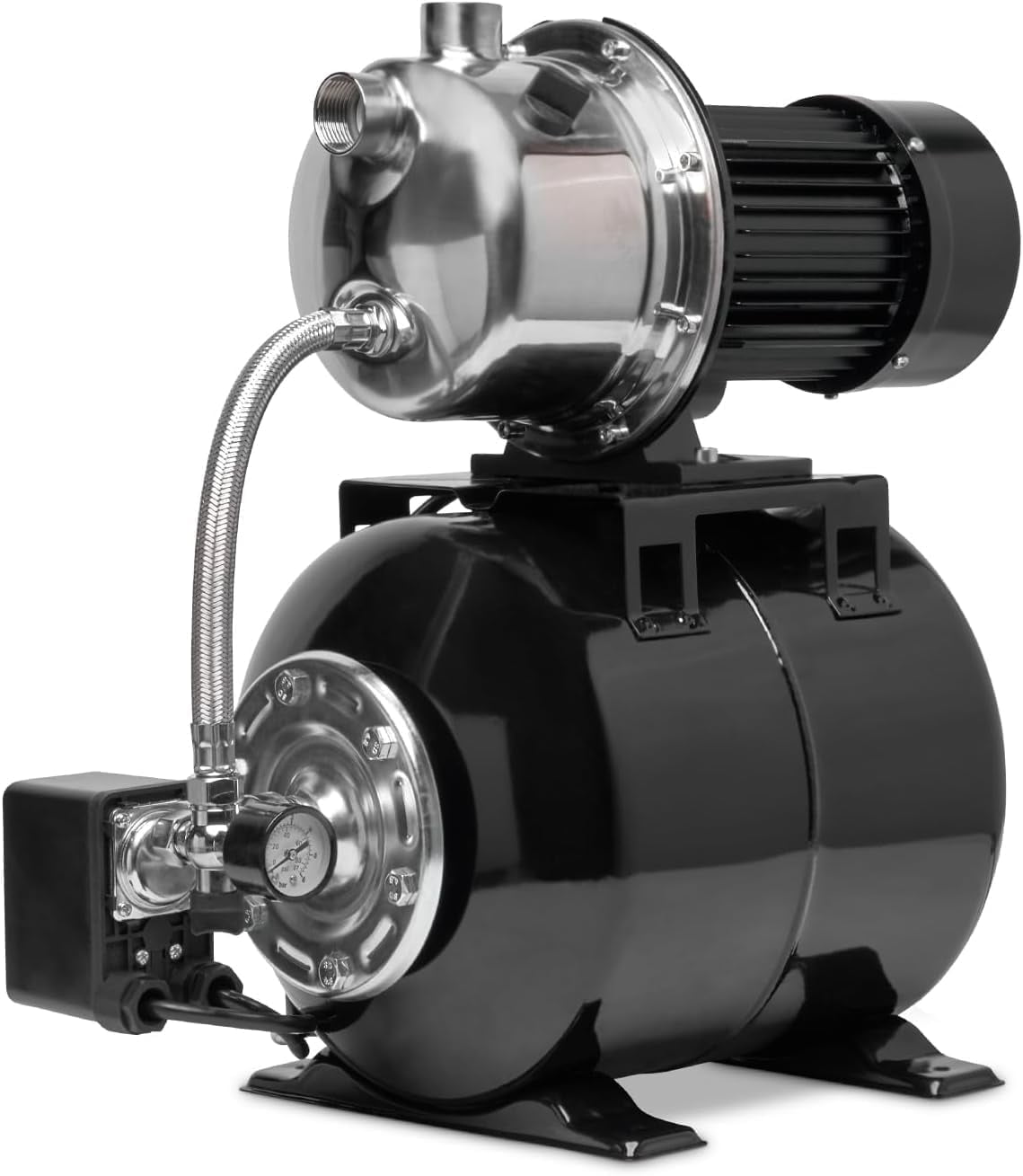 XtremepowerUS 1.6HP Shallow Well Pump With Pressure Tank, 1320 GPH 120V ...