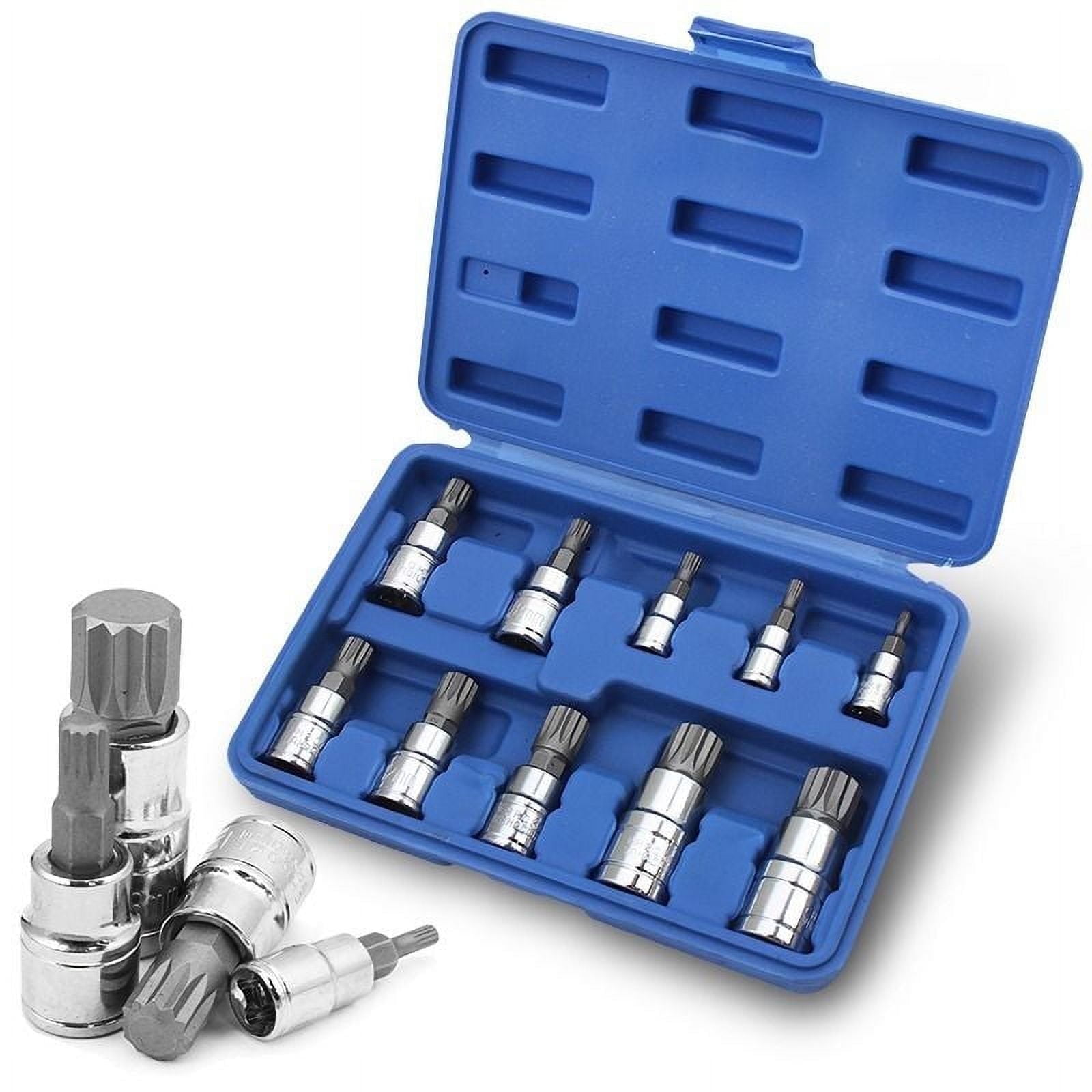 Stark USA 10PC XZN Triple Square Spline Bit Socket Set, Premium S2 Alloy Steel | 4mm - 18mm Set ...