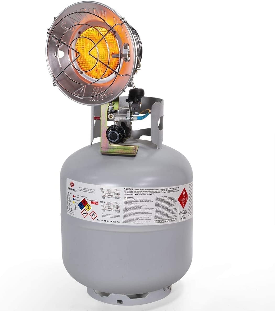 XtremepowerUS Tank Top Portable Propane Radiant Heater, 15,000 BTUs ...