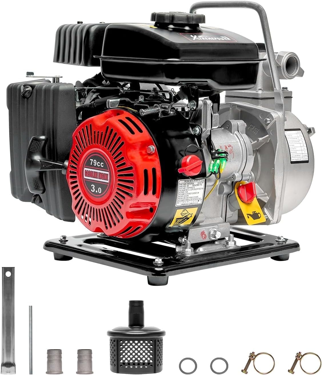 XtremepowerUS 2" Gas Powered Water Pump, 79cc 4 Stroke 3HP Engine ...