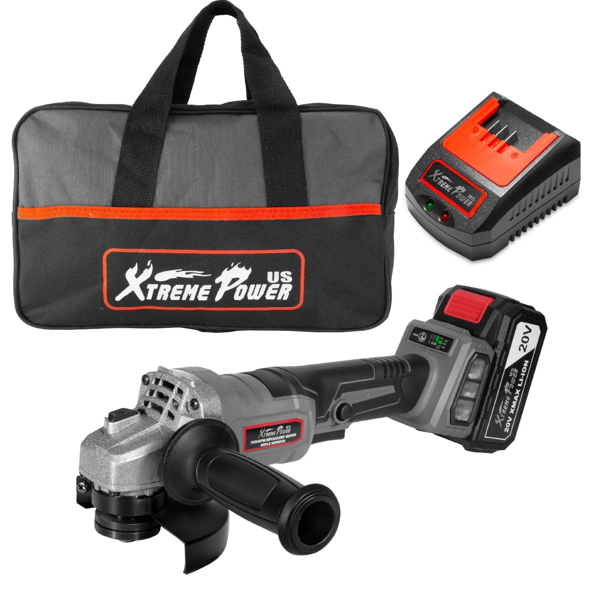 XtremepowerUS 20V Max Cordless Angle Grinder 4.5" / 5" Brushless Cut ...