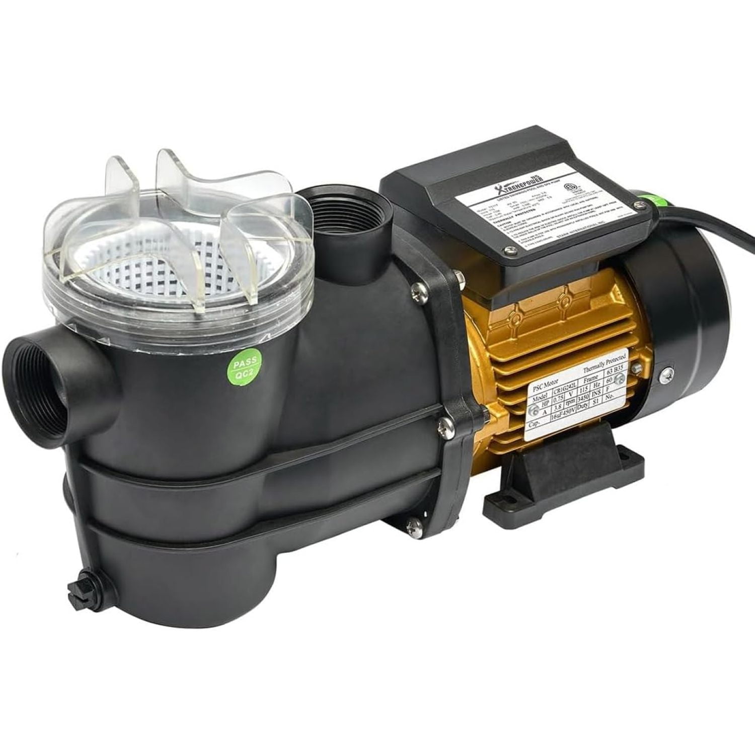 XtremepowerUS 3/4HP Above-Ground Swimming Pool Pump Spa Pump 1.5" NPT ...