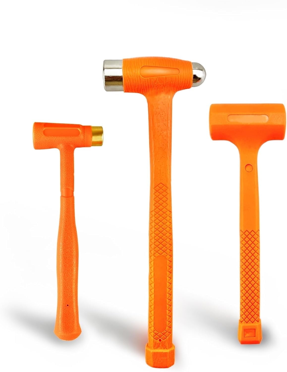 XtremepowerUS 3PC Dead Blow Hammer Set, Brass Hammer, Ball-Peen Hammer ...