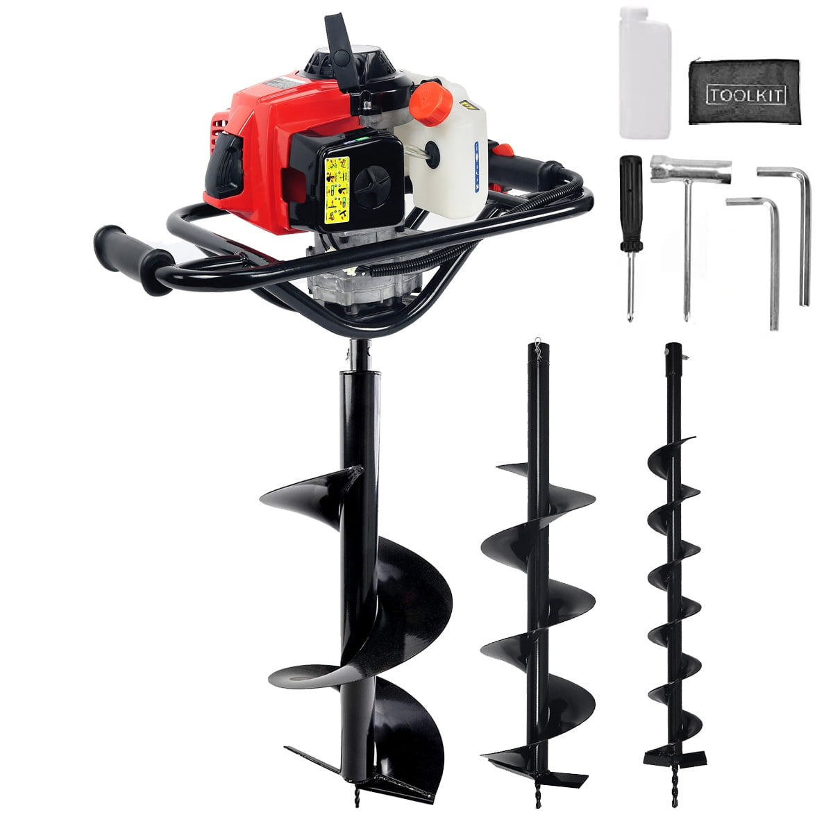 XtremepowerUS 4pcs 63cc Post Hole Digger Powerhead 2.5hp EPA Engine ...