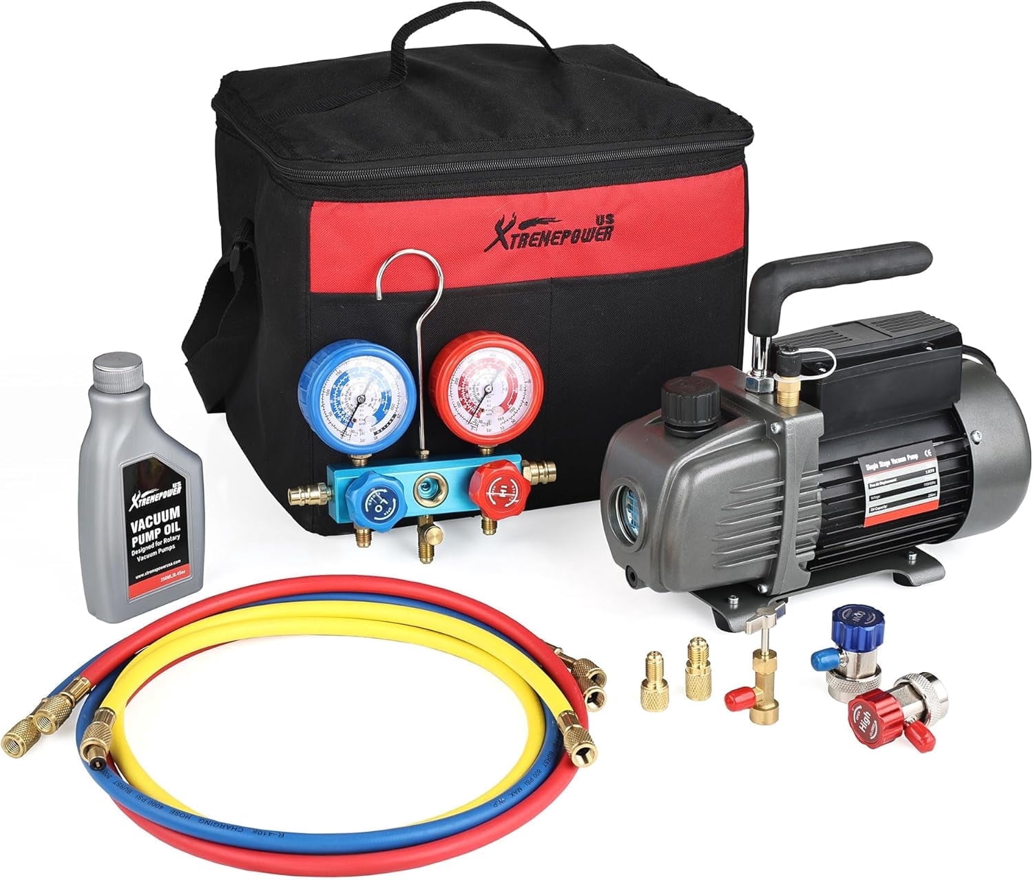 XtremepowerUS 110V 1/3HP 4.5CFM Rotary Vane HVAC Vacuum Pump & AC ...