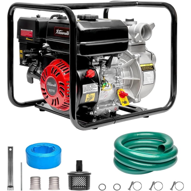 XtremepowerUS 7.5HP 2" Gas Water Pump Semi Trash Pump NPT Agricultural ...